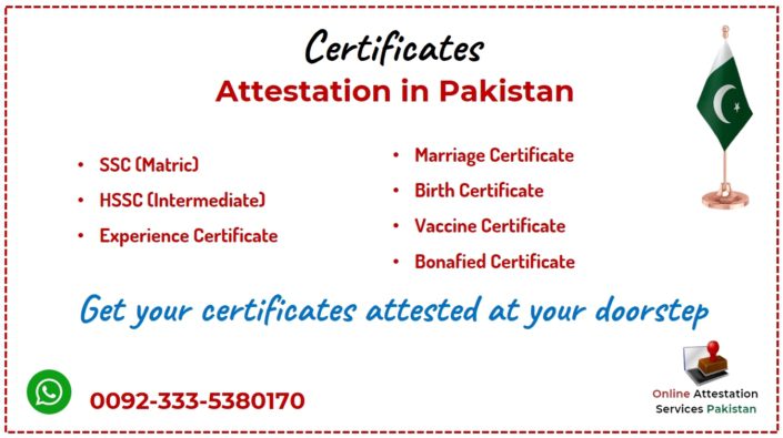 Certificate attestation in Pakistan