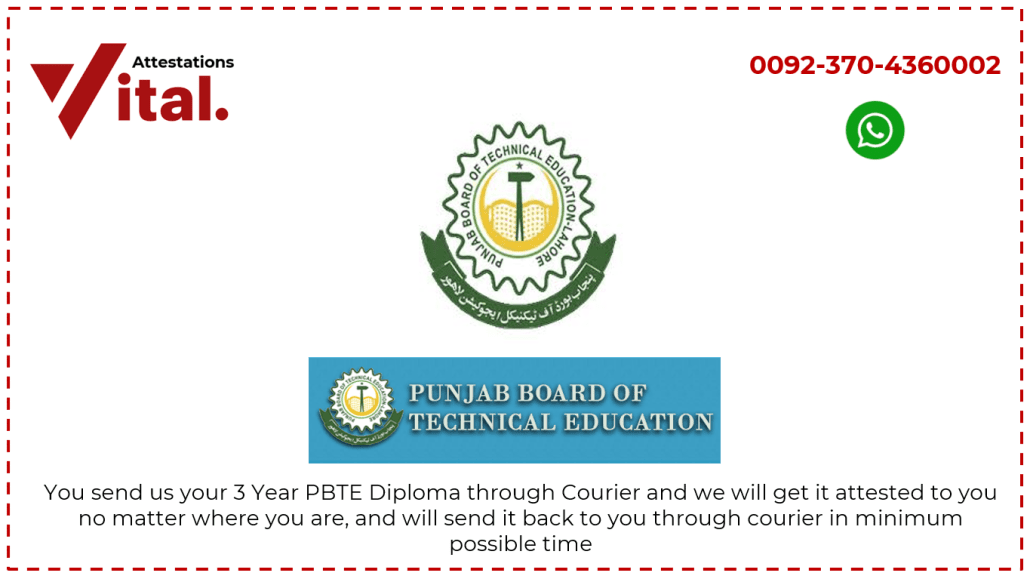 Punjab Board of Technical Education Lahore Diploma Verification